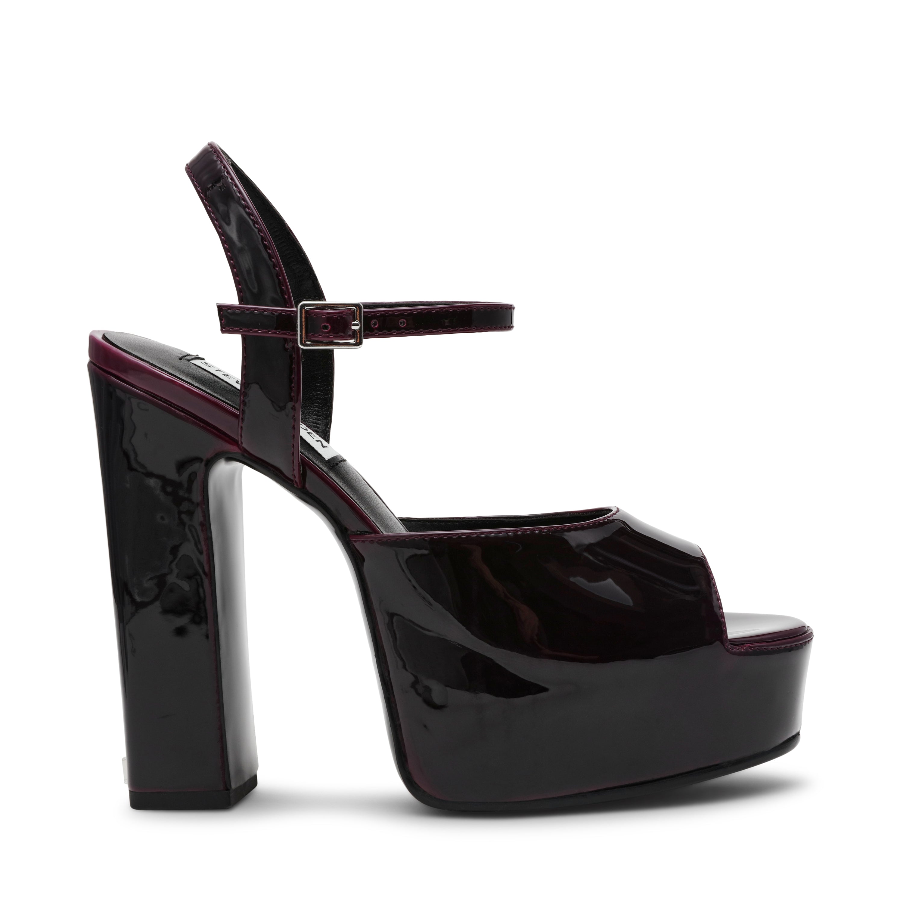 Buy Tandem Dark Cherry Patent Heels Online in Saudi Arabia | Steve ...